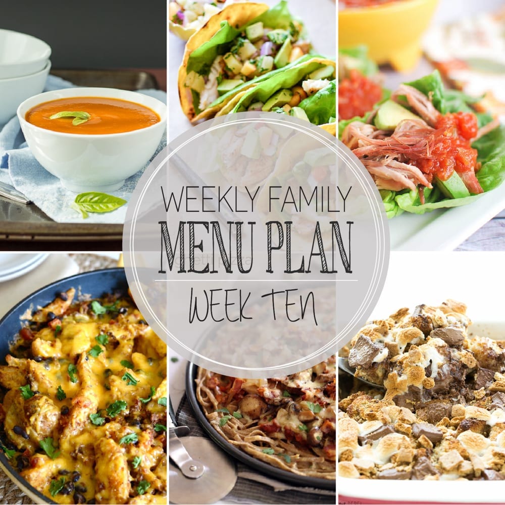 Weekly family menu plan 10 - mom makes dinner