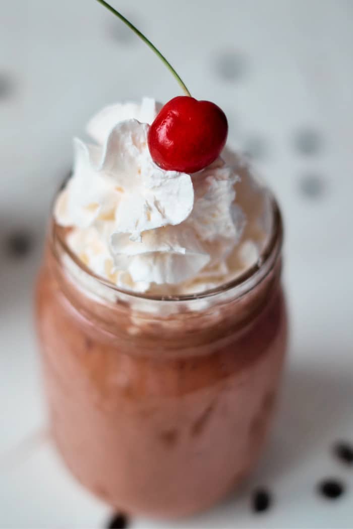 Cherry Mocha Frappuccino-Starbucks Copycat - mom makes dinner